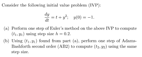 Consider the following initial value problem (IVP): | Chegg.com