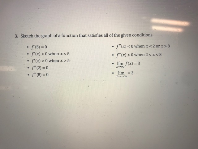 Solved 3. Sketch the graph of a function that satisfies all | Chegg.com