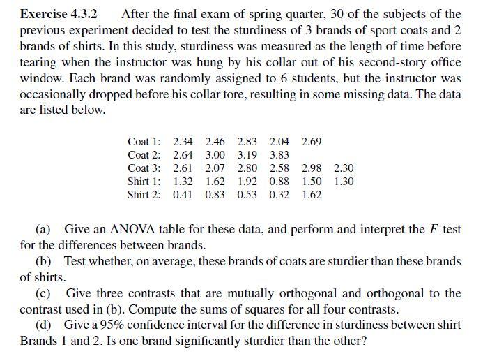 Solved Exercise 4.3.2 After the final exam of spring | Chegg.com