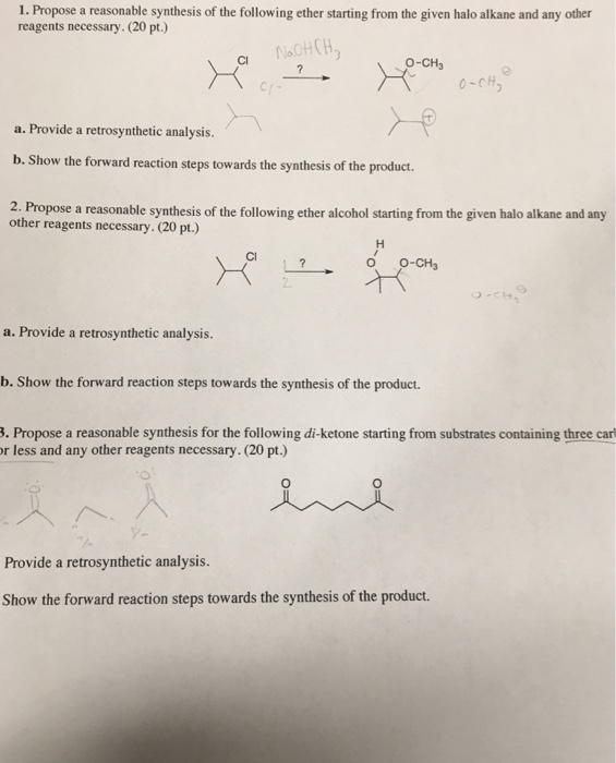 Solved Propose a reasonable synthesis of the following ether | Chegg.com