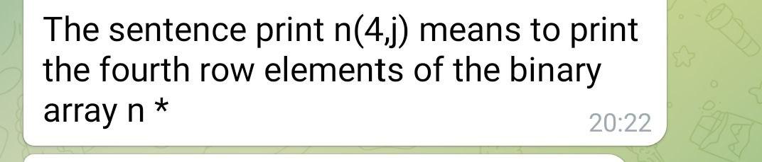 Solved The sentence print n(4,3) means to print the fourth | Chegg.com