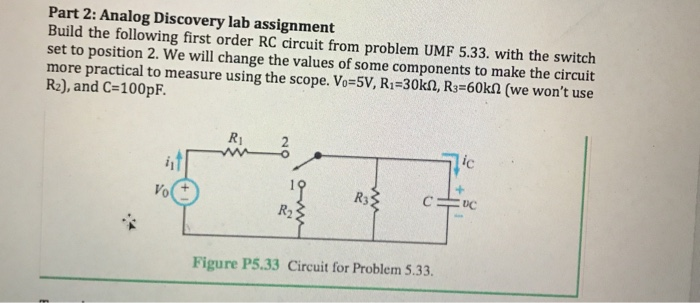 Solved Part 2: Analog Discovery lab assignment Build the | Chegg.com