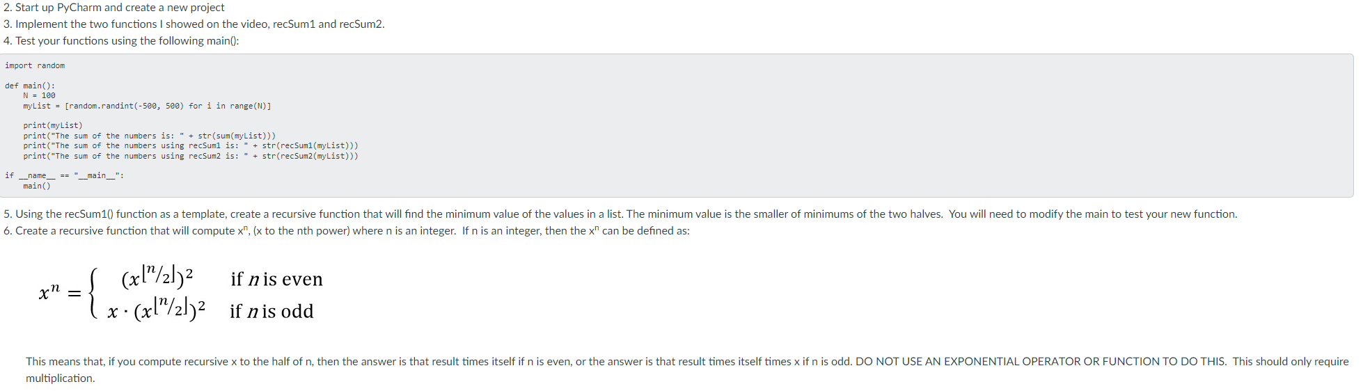 Solved 2. Start up PyCharm and create a new project 3. | Chegg.com