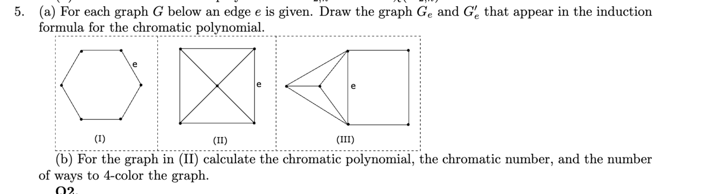 Solved (a) ﻿For each graph G ﻿below an edge e ﻿is given. | Chegg.com