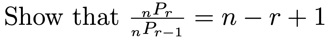 Solved r−1nPr=n−r+1 | Chegg.com