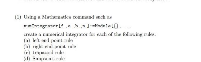 (1) Using a Mathematica command such as num | Chegg.com
