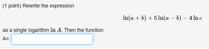Solved (1 point) Rewrite the expression | Chegg.com