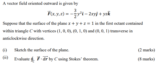 Solved A vector field oriented outward is given by 3 | Chegg.com