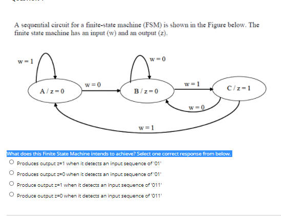 Solved A sequential circuit for a finite-state machine (FSM) | Chegg.com