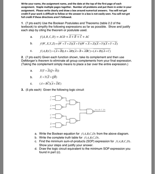 Solved Write your name, the assignment name, and the date at | Chegg.com
