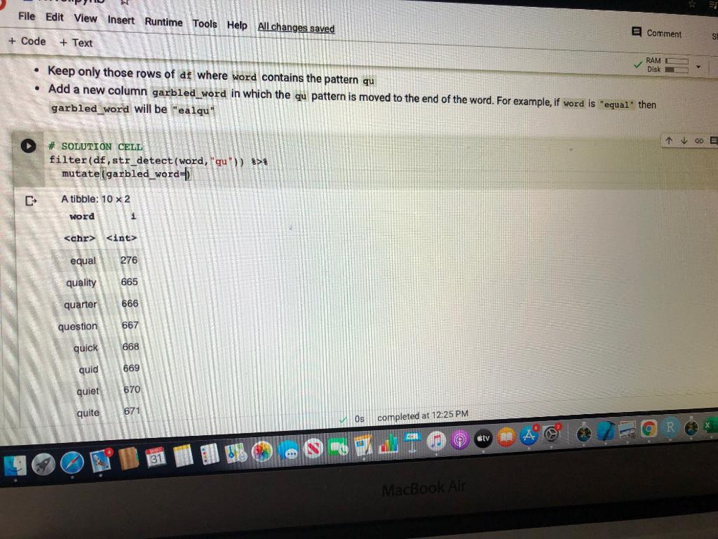 File Edit View Insert Runtime Tools Help All changes | Chegg.com
