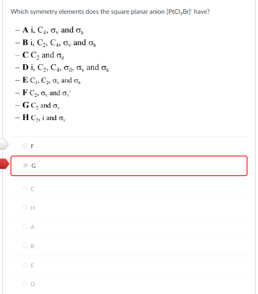 Solved Using the chart below, identify the point group of | Chegg.com