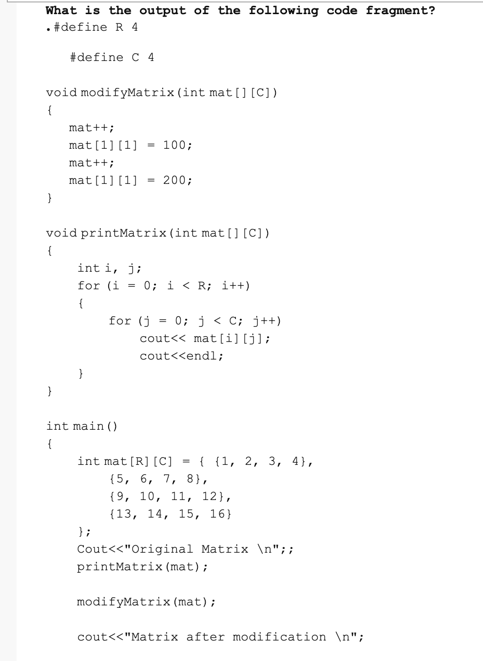 Solved What is the output of the following code fragment? | Chegg.com