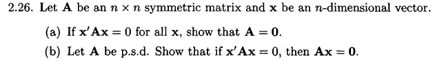 Solved 26. Let A be an n×n symmetric matrix and x be an | Chegg.com