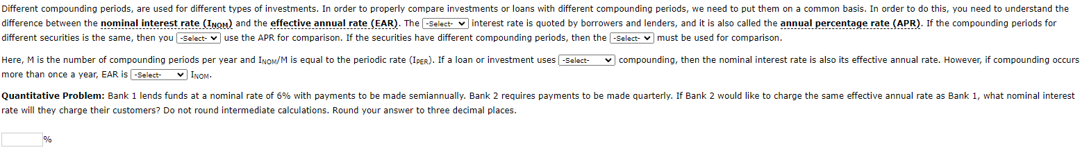 Solved Different compounding periods, are used for different | Chegg.com