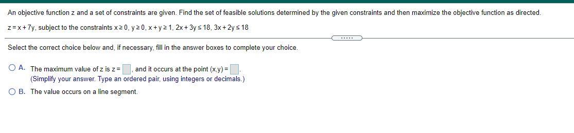Solved An objective function z and a set of constraints are | Chegg.com