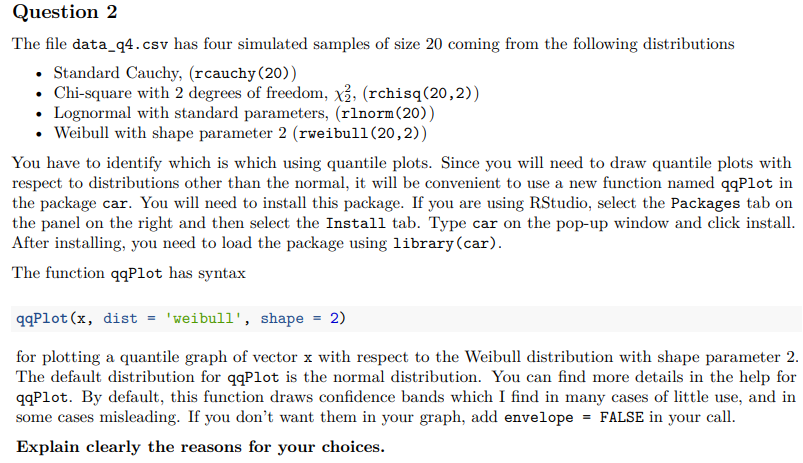 The file data_q4..csv has four simulated samples of | Chegg.com