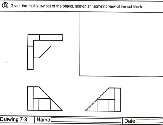 Solved (A) Given the two views, sketch the missing view and | Chegg.com