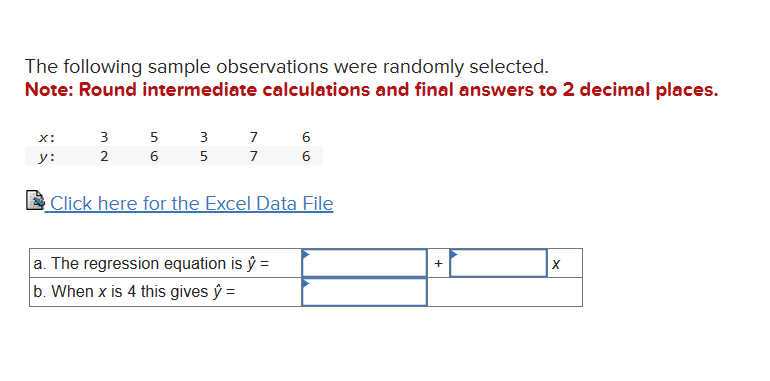 Solved The following sample observations were randomly | Chegg.com
