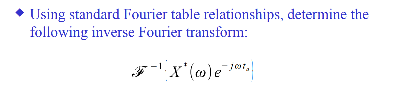 Solved • Using standard Fourier table relationships, | Chegg.com