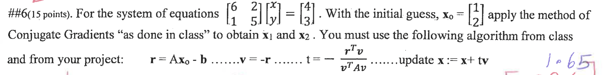 Solved ##6 (15 points). For the system of equations | Chegg.com