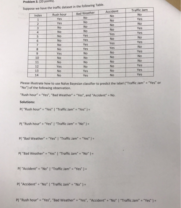 Solved Problem 3. (20 points Suppose we have the traffic | Chegg.com