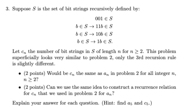 SupposeSis the set of bit strings recursively | Chegg.com