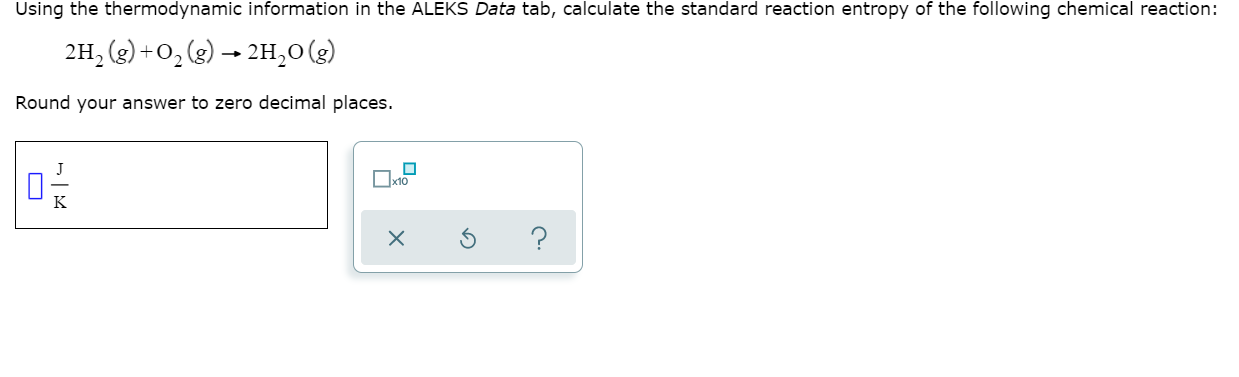 Solved Using The Thermodynamic Information In The Aleks Data 2444