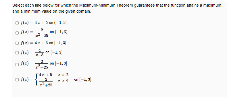 Solved Select each line below for which the Maximum-Minimum | Chegg.com
