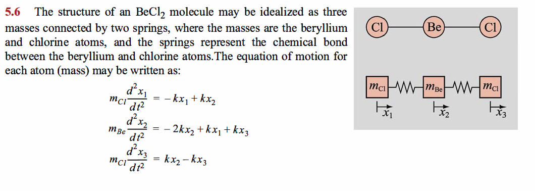 5.6 The structure of an BeCl, molecule may be | Chegg.com