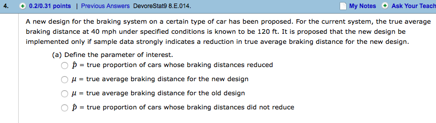 Solved 0.2/0.31 points Previous Answers DevoreStat9 7.E.042 | Chegg.com