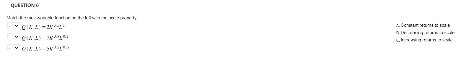 Solved Question 6 Match The Multi Variable Function On The 