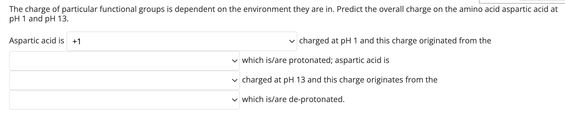 Solved The charge of particular functional groups is | Chegg.com