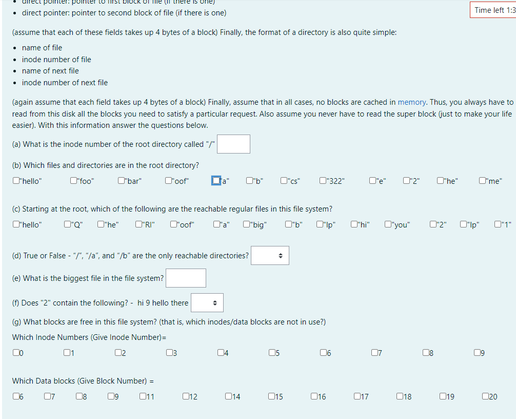 Solved The disk this file system is on has a fixed block | Chegg.com