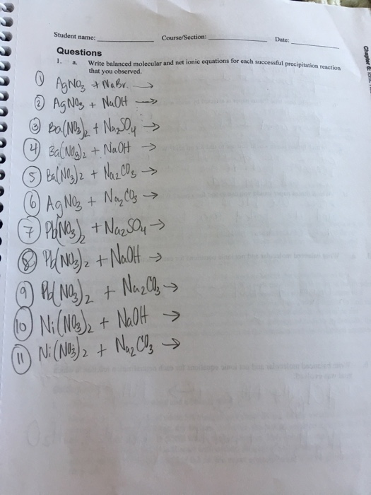 Solved Student name: Course/Section Questions 1. a. Write | Chegg.com Solved Student name: Course/Section Questions 1. a. Write | Chegg.com