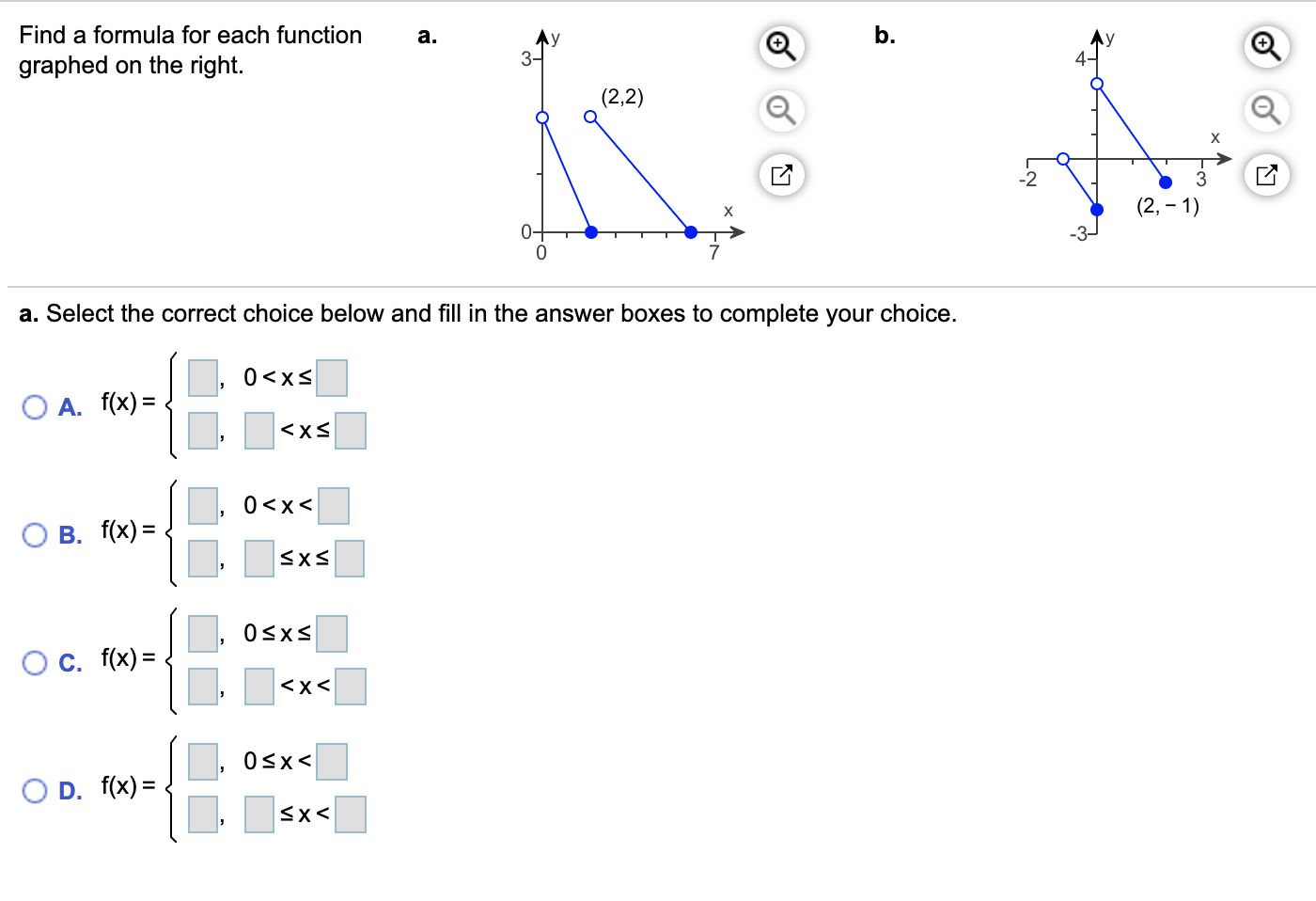 Solved a. b. Find a formula for each function graphed on the | Chegg.com