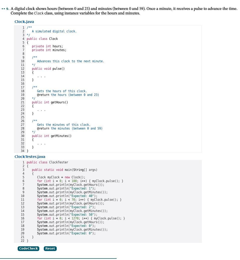 Solved .. 9. A digital clock shows hours (between 0 and 23) | Chegg.com