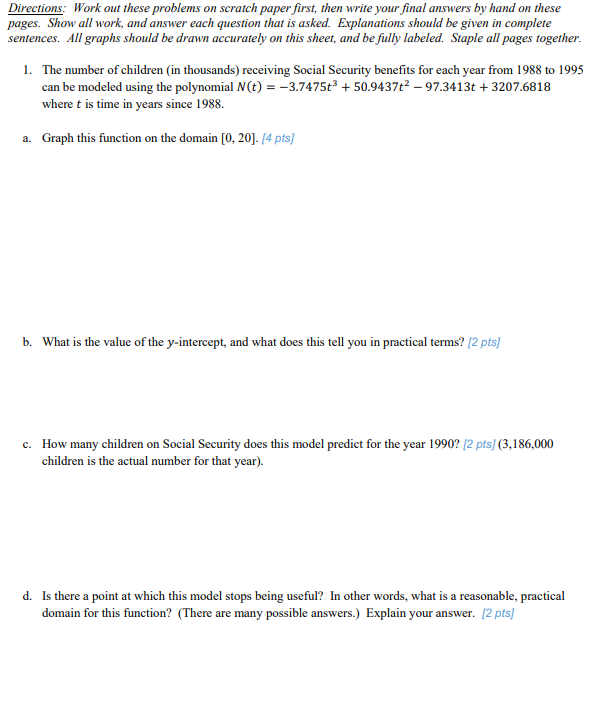 Solved Directions: Work out these problems on scratch paper | Chegg.com