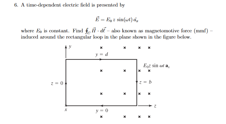 Solved A time-dependent electric field is ﻿presented by | Chegg.com