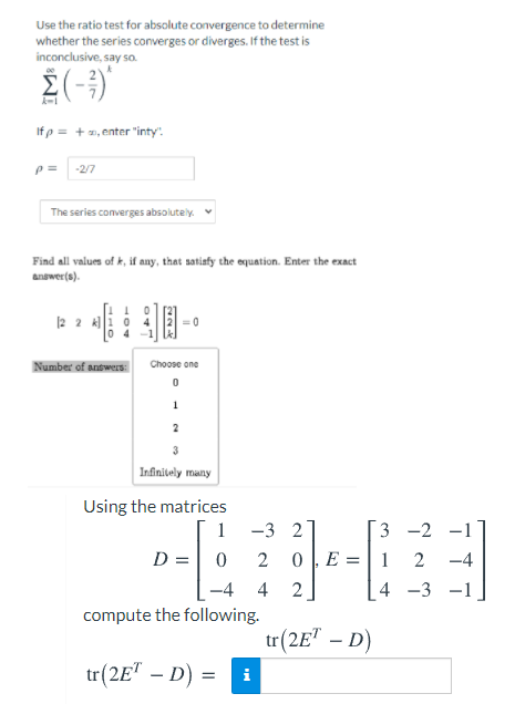 Solved Use the ratio test for absolute convergence to | Chegg.com