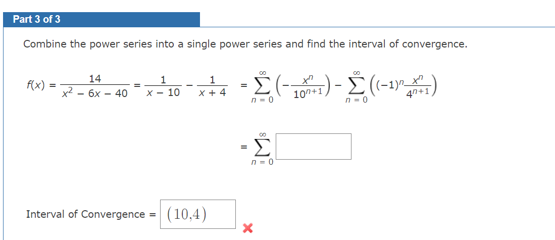 Solved Combine the power series into a single power series | Chegg.com