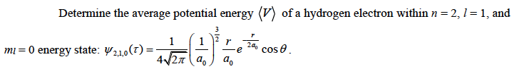 Solved Determine the average potential energy (V) of a | Chegg.com