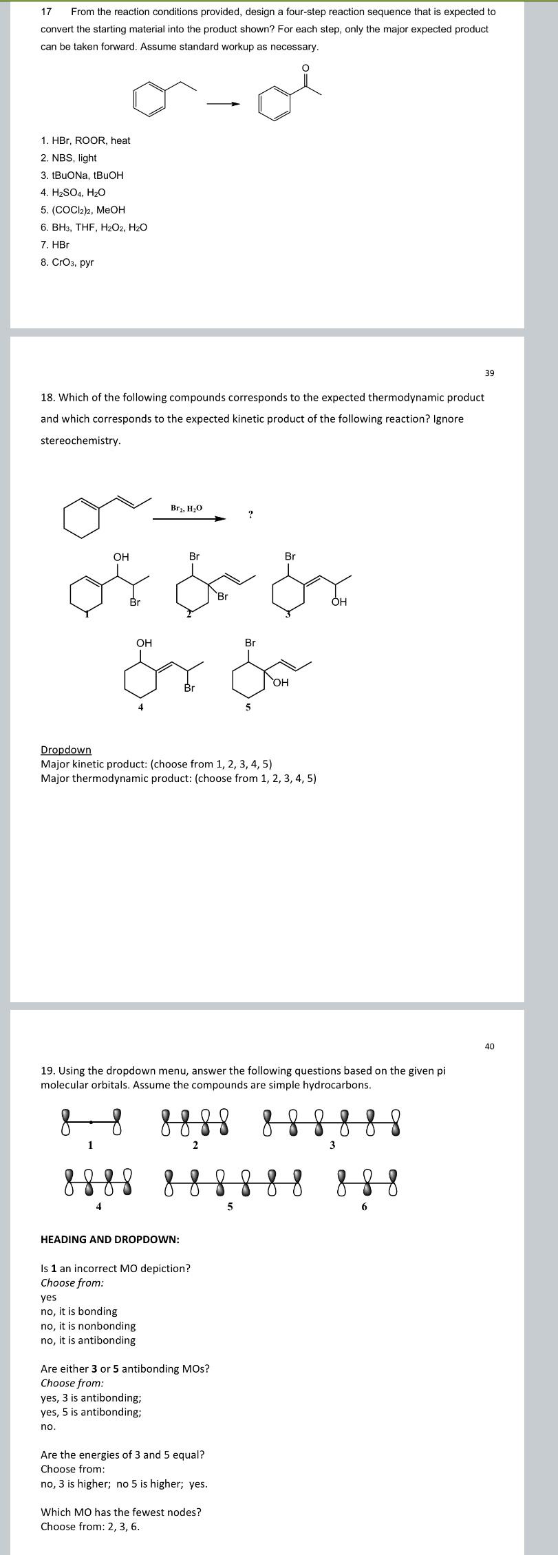 Solved 17 From the reaction conditions provided, design a | Chegg.com