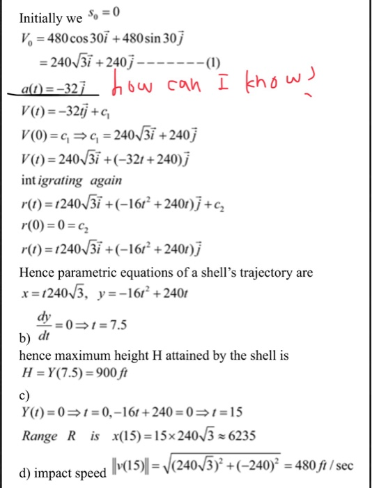 Solved 1 A shell is fired from ground level with an initial | Chegg.com