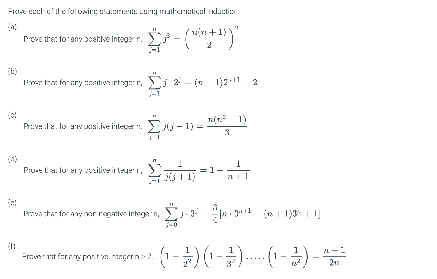 Solved Prove each of the following statements using | Chegg.com