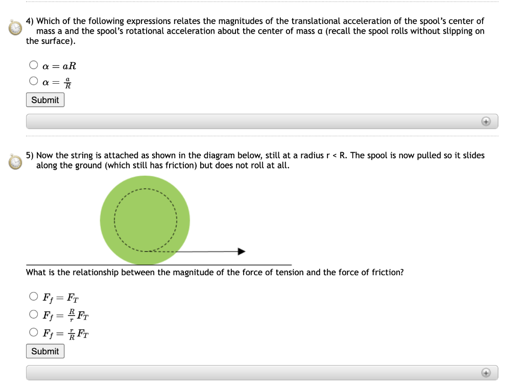 Solved A spool is on a horizontal surface (with friction) | Chegg.com
