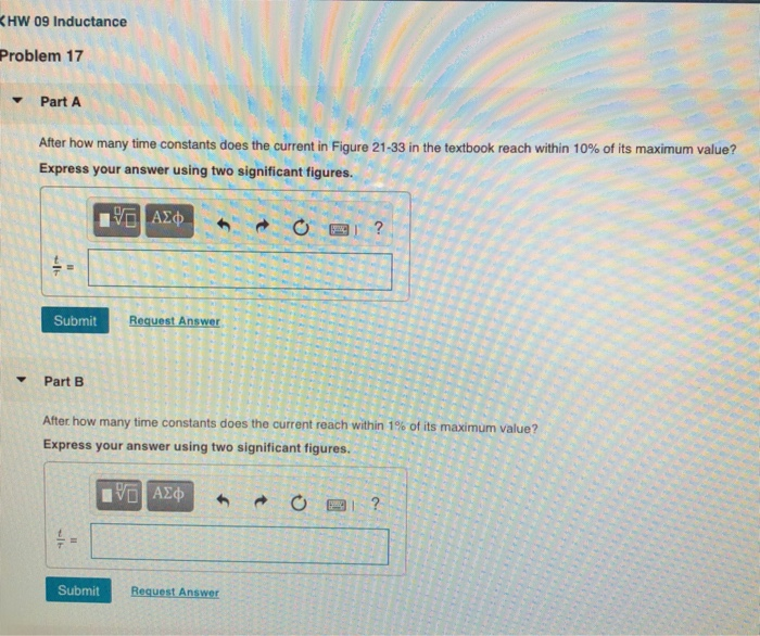 Solved HW 09 Inductance 17 Part A After how many time | Chegg.com