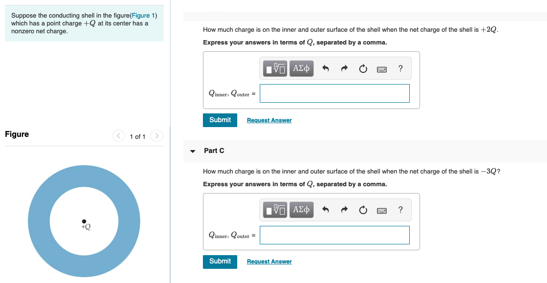 Solved Suppose the conducting shell in the figure(Figure 1) | Chegg.com