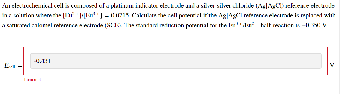 Solved An electrochemical cell is composed of a platinum | Chegg.com