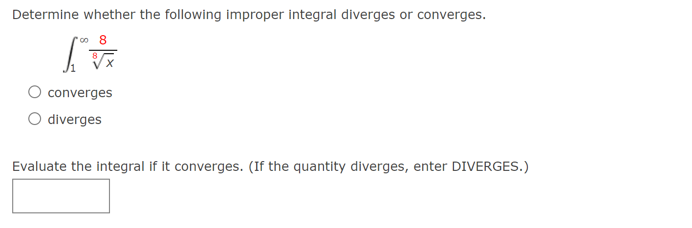Solved Determine whether the following improper integral | Chegg.com